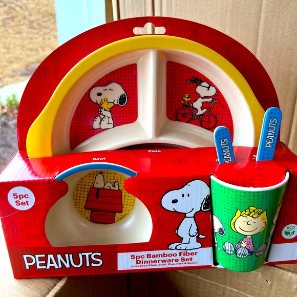 Disney | Dining | Peanuts 5pc Dinnerware Set | Poshmark